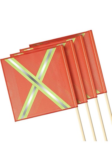 12 Packs 18 x 18 Inch Safety Flag Warning Flags Mesh Oversize Load ...