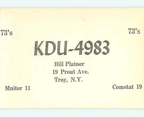 Vintage Qsl Ham Radio Card Troy New York NY : make an offer t1698 | eBay