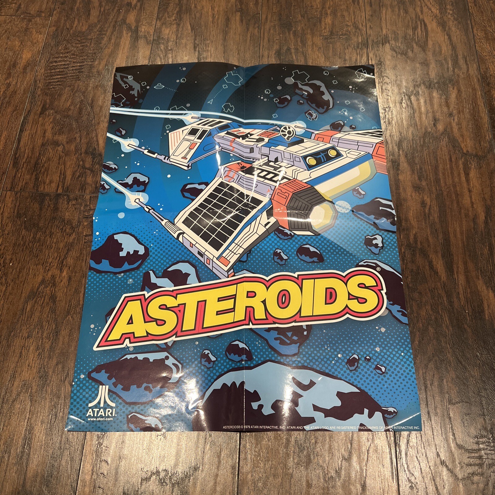 RARE Copyright 1979 Throwback Atari Asteroids Video Game Poster 18" x ...
