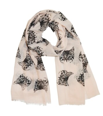 XXL Langer Schal Katzen Scarf Katze Cats Halstuch Cat Schals Tücher ...
