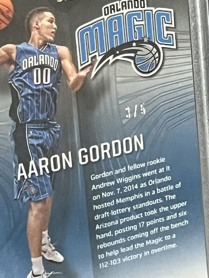 2014-15 Panini Preferred Aaron Gordon Rookie Revolution Green Auto /5 ...