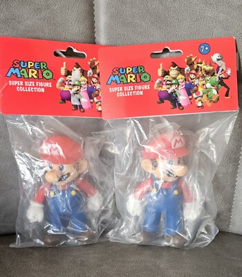 Super Mario Super Size 5" Figure Collection Mario Sealed Set Of 2 ...