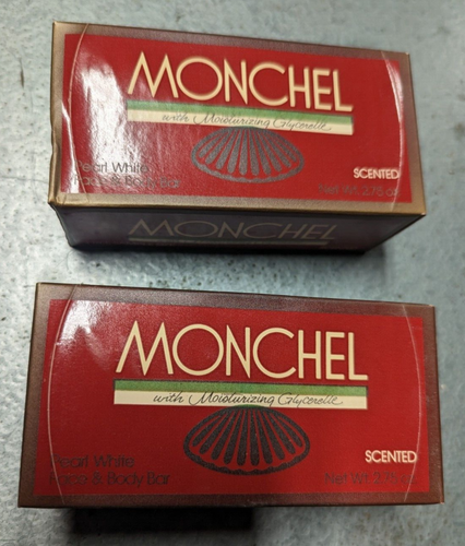 2 Vintage 1982 MONCHEL Scented 3.5 oz. Bar Soap Unopened Proctor Gamble ...