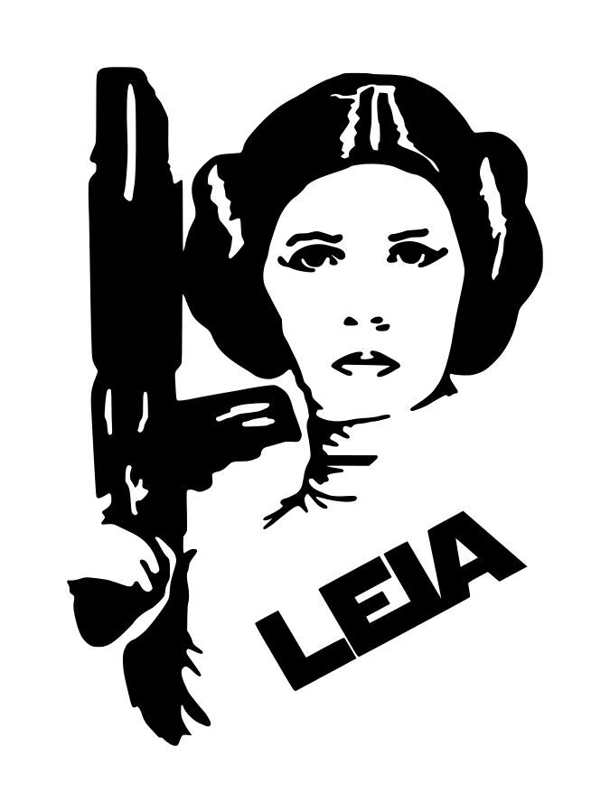 Star Wars Leia Decal #2 3.5"x5.5" Choose Color | eBay