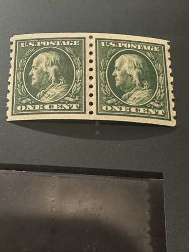US Franklin Stamp Scott Number 392 Mint Lightly Hinged MLH Pair of ...