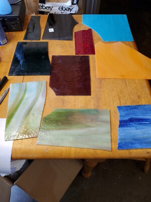 10 large Slab Pieces Vintage Stained Glass slabs. Vintage lot 8 | eBay