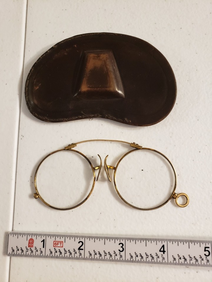 Antique Pince Nez Pinch Nose Eye Glasses Gold Tone Prince Eyeglasses | eBay