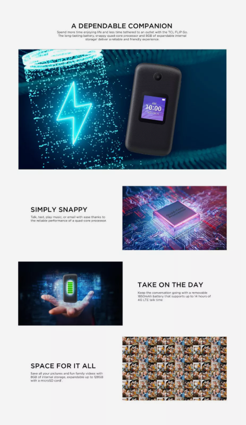 TCL CLASSIC 4058R AT&T 4G LTE Unlocked Flip Phone 8GB | eBay