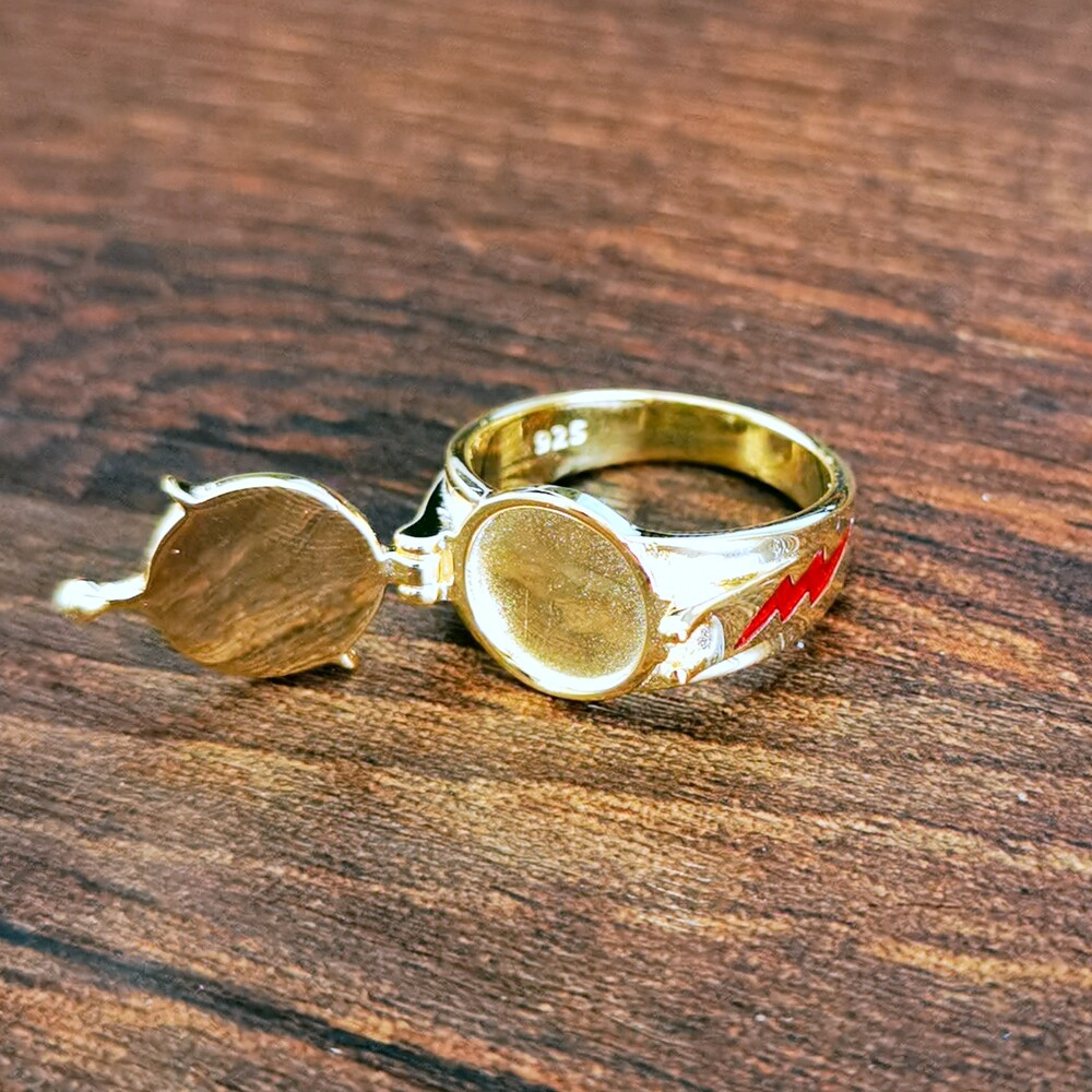 The Flash Ring DC Comics Lightning Bolt Ring Superhero 925 Sterling ...