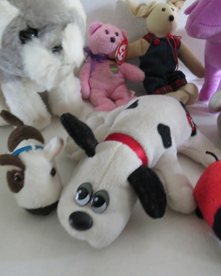 Lot 9 Plush Stuffed Animals~Mini Tsum Tsum, VS Pink Dog, Ty Harper ...