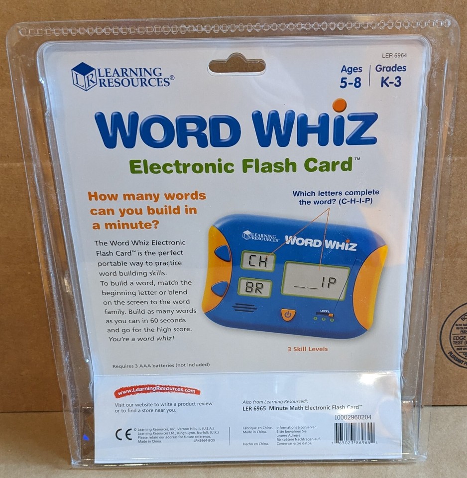 LER6964 - Word Whiz, by Learning Resources - Electronic Flash Card ...