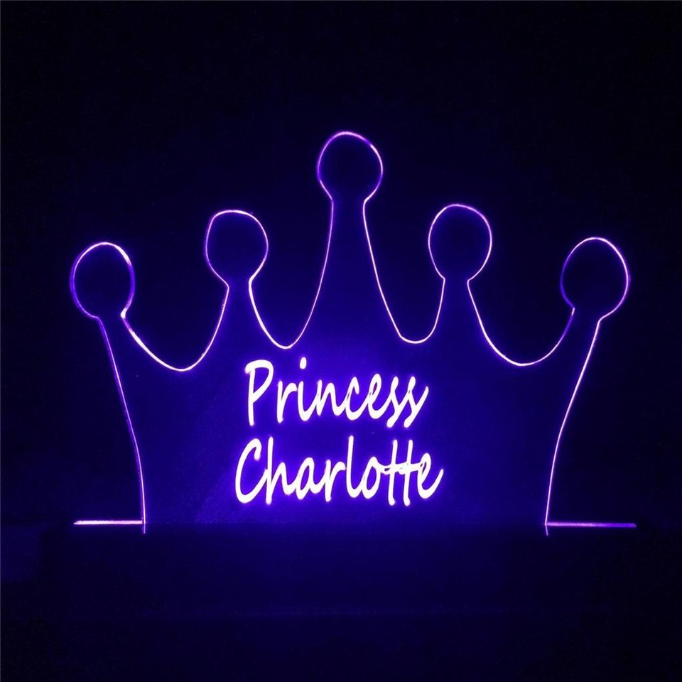 Personalised Princess Crown Name Light. Cute Girl Gift. Kid's Room ...
