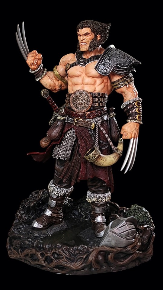 Custom Marvel X-Men 1/4 LL Medieval Wolverine Figure Statue Sculpted By ...