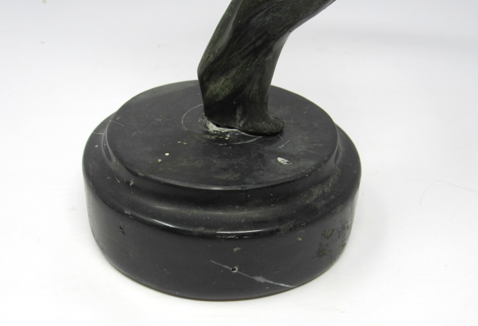 Art Deco Nude Nymph Young Lady Statue Nuart ? Metal Marble Base ...