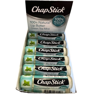 Chapstick Green Tea Mint LOT OF 12 Lip Butter New Sealed 0.15 OZ ...