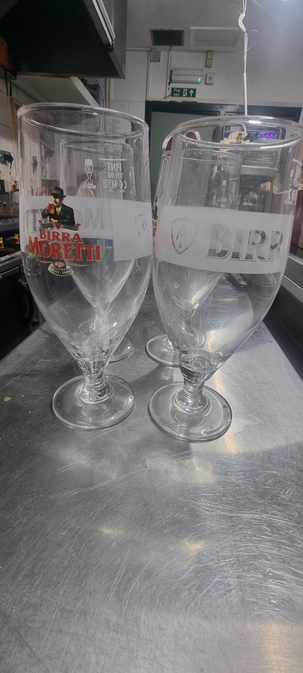 Set 4 Birra Moretti Vintage Pint Glases | eBay UK