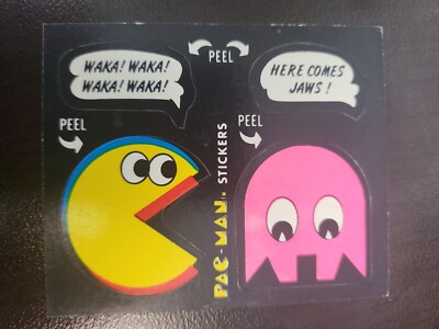 1980 Fleer PAC-MAN #37 WAKA JAWS Sticker card Bally Midway Video Game ...