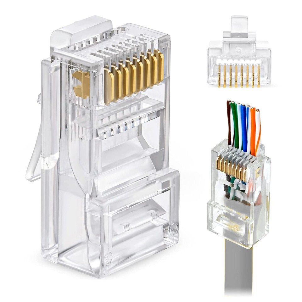 InstallerCCTV CAT5/5E CAT6 RJ45 Modular Plugs Network Connector End ...