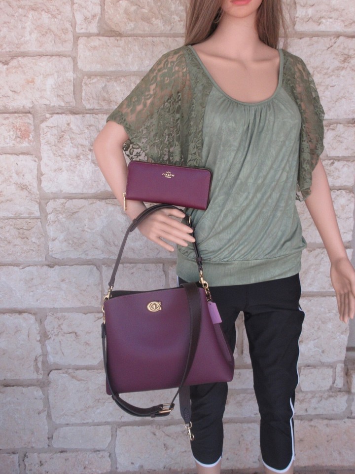 New Coach Willow Leather Shoulder Bag + Wallet SET, OR Wallet choices ...