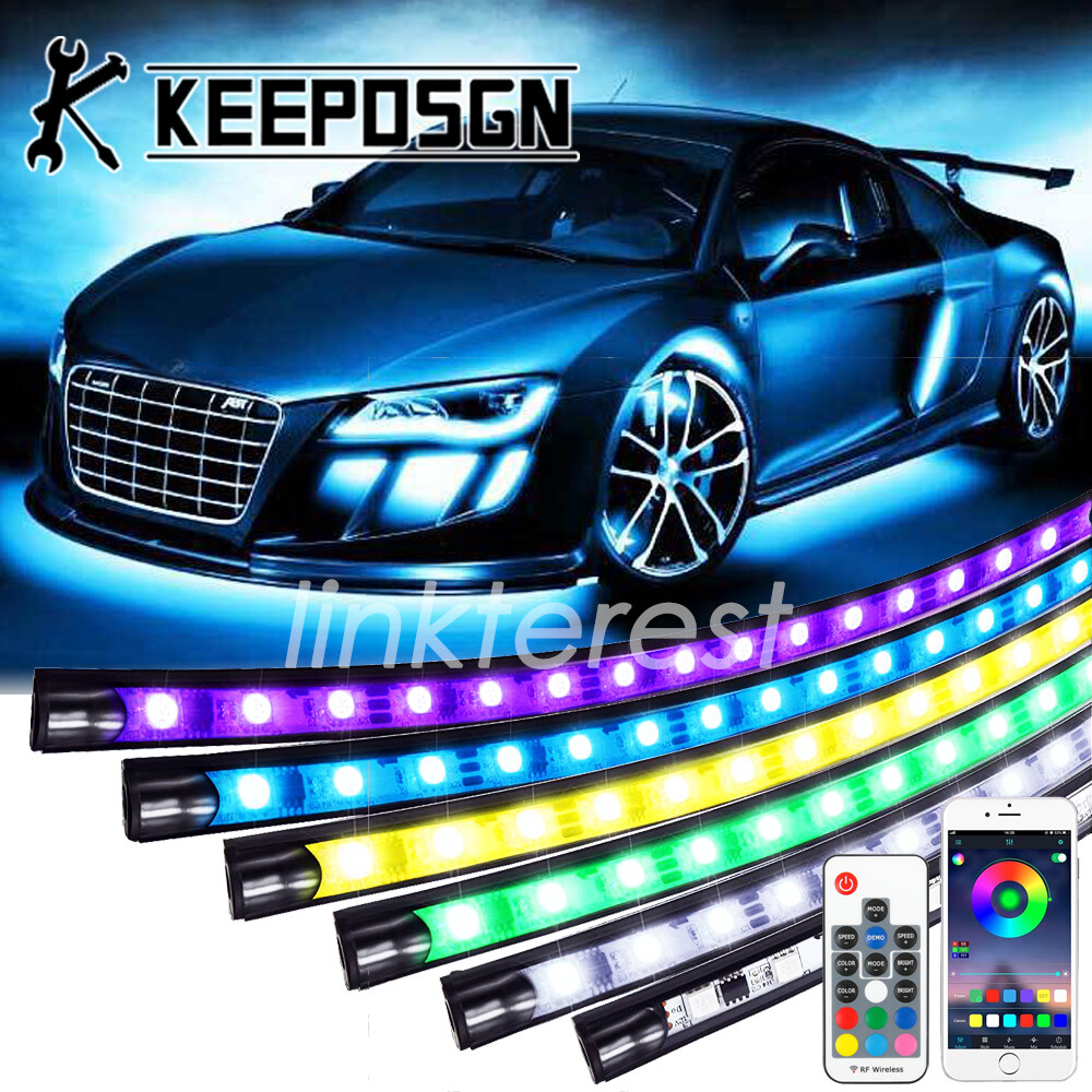 Car SUV RGB LED Strip Underglow Kit Neon Lights APP Remote for AUDI A3 ...