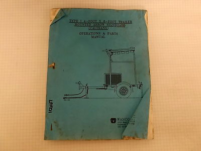 Wanco Trailer Mounted Arrow Signboard Operation and Parts Manual 10667 ...