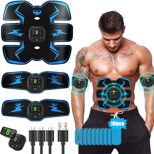 Rechargeable EMS Abdominal Muscle Toning Belt Trainer ABS Stimulator ...