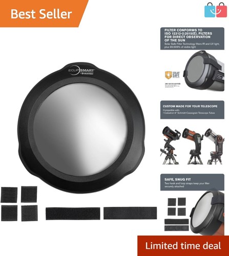 EclipSmart Solar Eclipse Filter - Safe Viewing for 6" Telescopes, Made ...