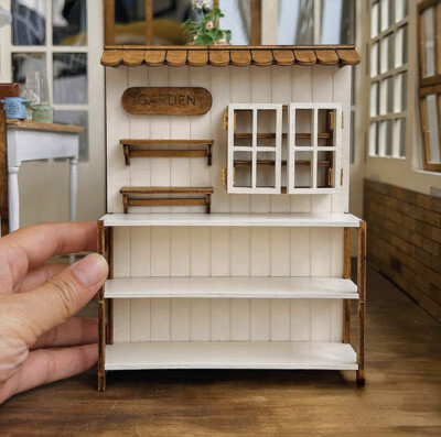 DIY Miniature 1:12 Scale 1/6 Dollhouse Garden Storage Rack Cabinet Kit ...