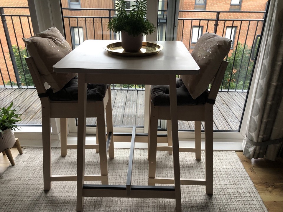 IKEA NORRAKER High Bar Table And 2 Chairs | eBay UK