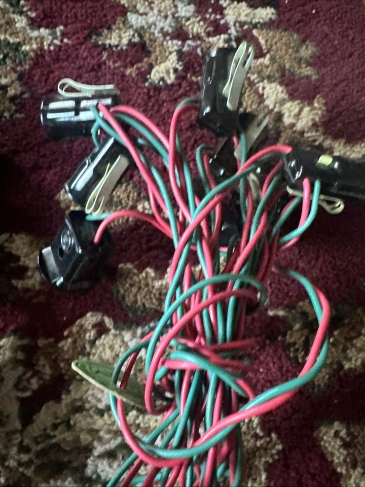 Noma / UL C7 Christmas 7 Light Strand Red Green Wire String Only No ...