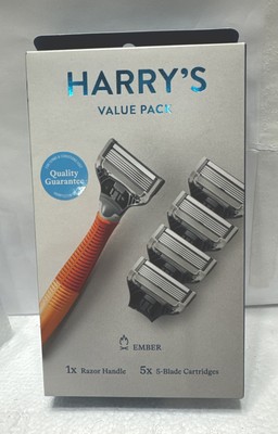 HARRY'S RAZOR HANDLE + 5 X 5-BLADE CARTRIDGES (EMBER HANDLE) FREE ...