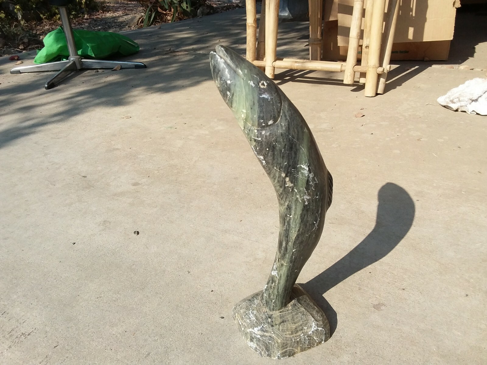 Vintage 1964 Carved Stone Fish Sculpture Inuit Decor Statue Eskimo ...