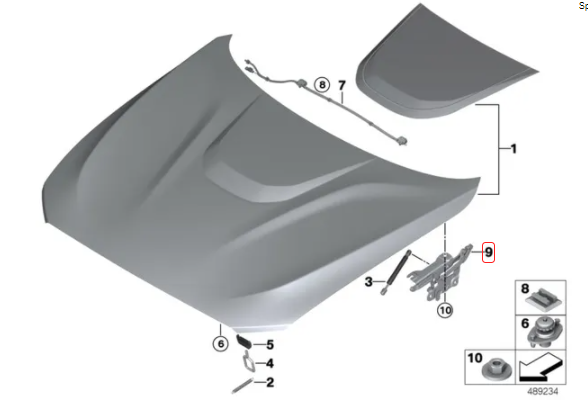 Genuine BMW Rolls-royce Hybrid Phantom 3 M2 Right Engine Hood Hinge ...