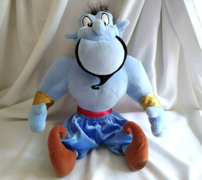 Disney Store Aladdin Genie 15” Plush Stuffed Toy Satin Pants Felt Beard ...
