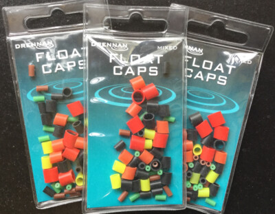 DRENNAN FLOAT CAPS MIXED SIZES x 3 PACKS 5 Sizes Pre Cut Course / Match ...