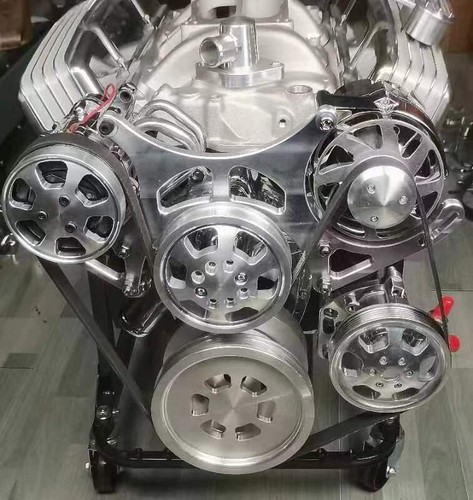 Small Block Chevy SBC 350 Billet Aluminum Complete Serpentine Engine ...