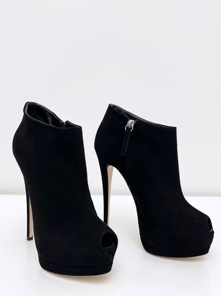 Giuseppe Zanotti stivaletti donna ankle boots peep toe in pelle suede ...
