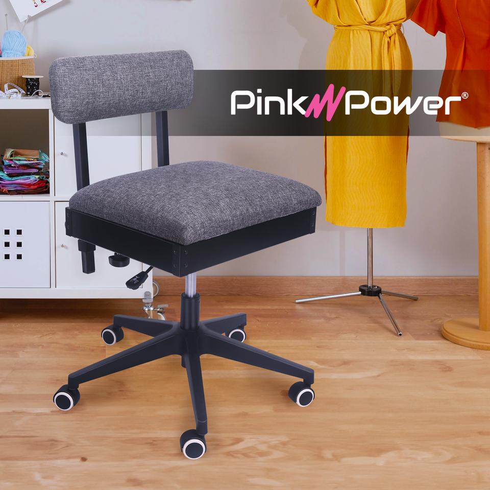 Sewing Chair w/ Wheels–Adjustable Ergonomic Hydraulic Craft Seat w ...