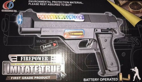 Kids Toy Pistol Flashing LED Gunfight Revolver Gun Vibration Firing ...