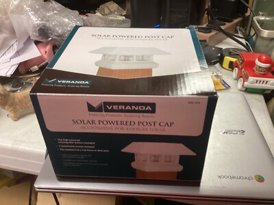 Lot of 4 Veranda Solar Powered Post Cap Light LED 4" x 4" WHITE Item ...
