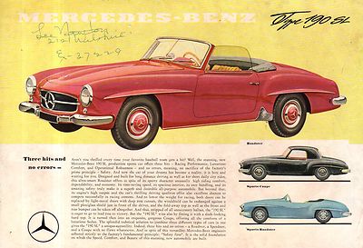 Mercedes-Benz 190SL Sales sheet | eBay