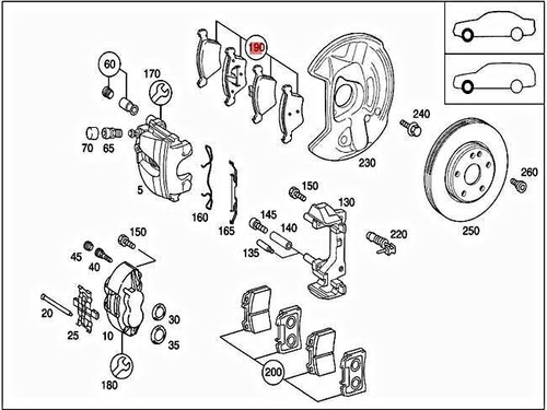 Genuine MERCEDES A208 C208 R170 S210 W210 CLK Convertible Brake pad ...