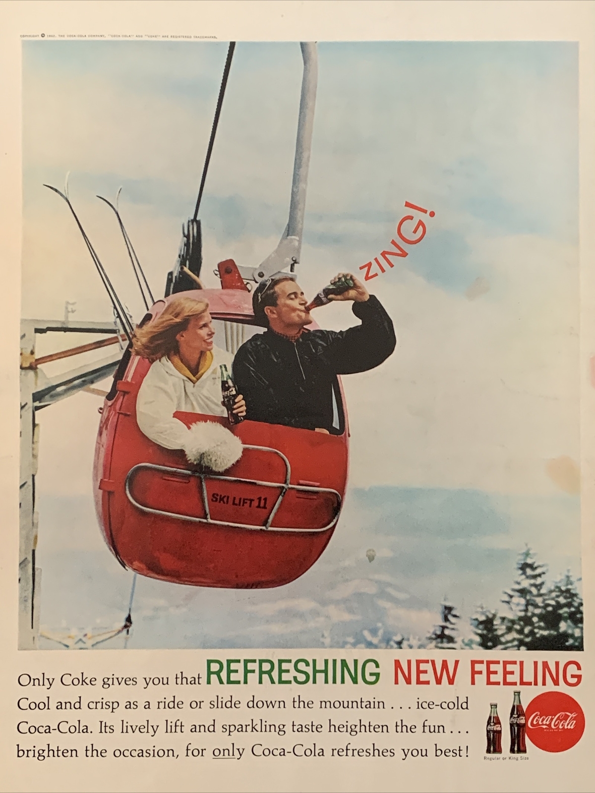 1968 vintage Coca-Cola print ad, Only Coke Gives You That Refreshing ...