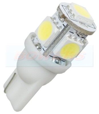 White Ledson 501 T10 24v Capless W2.1x9.5D Push In LED Sidelight Bulb ...