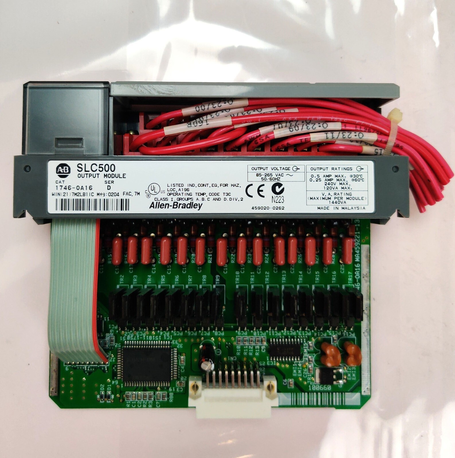 Allen Bradley CAT 1746-OA16 Ser D, SLC 500 Output Module, 0.5-0.25 AMP ...