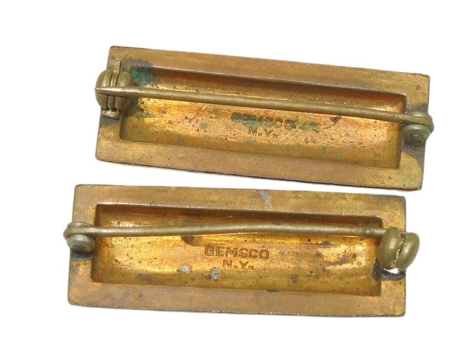 Original WWI US Army THICK Large GEMSCO 2nd Lieutenant Rank Bars Pins ...
