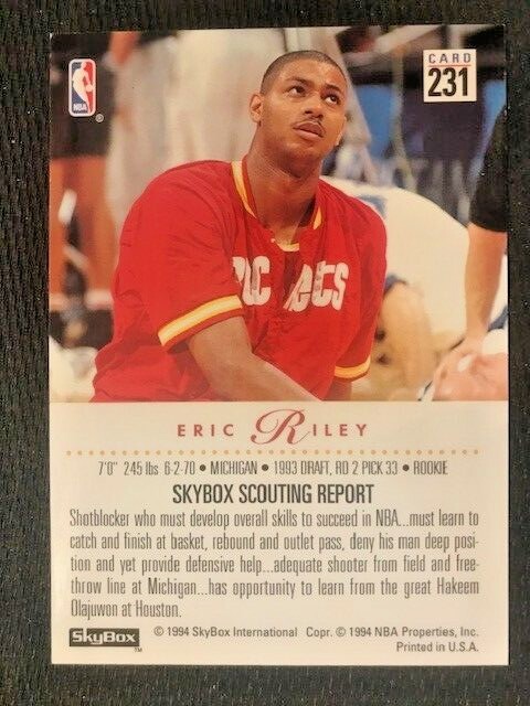 NBA - 1993-94 Skybox Premium Eric Riley Rookie Card - Rockets | eBay