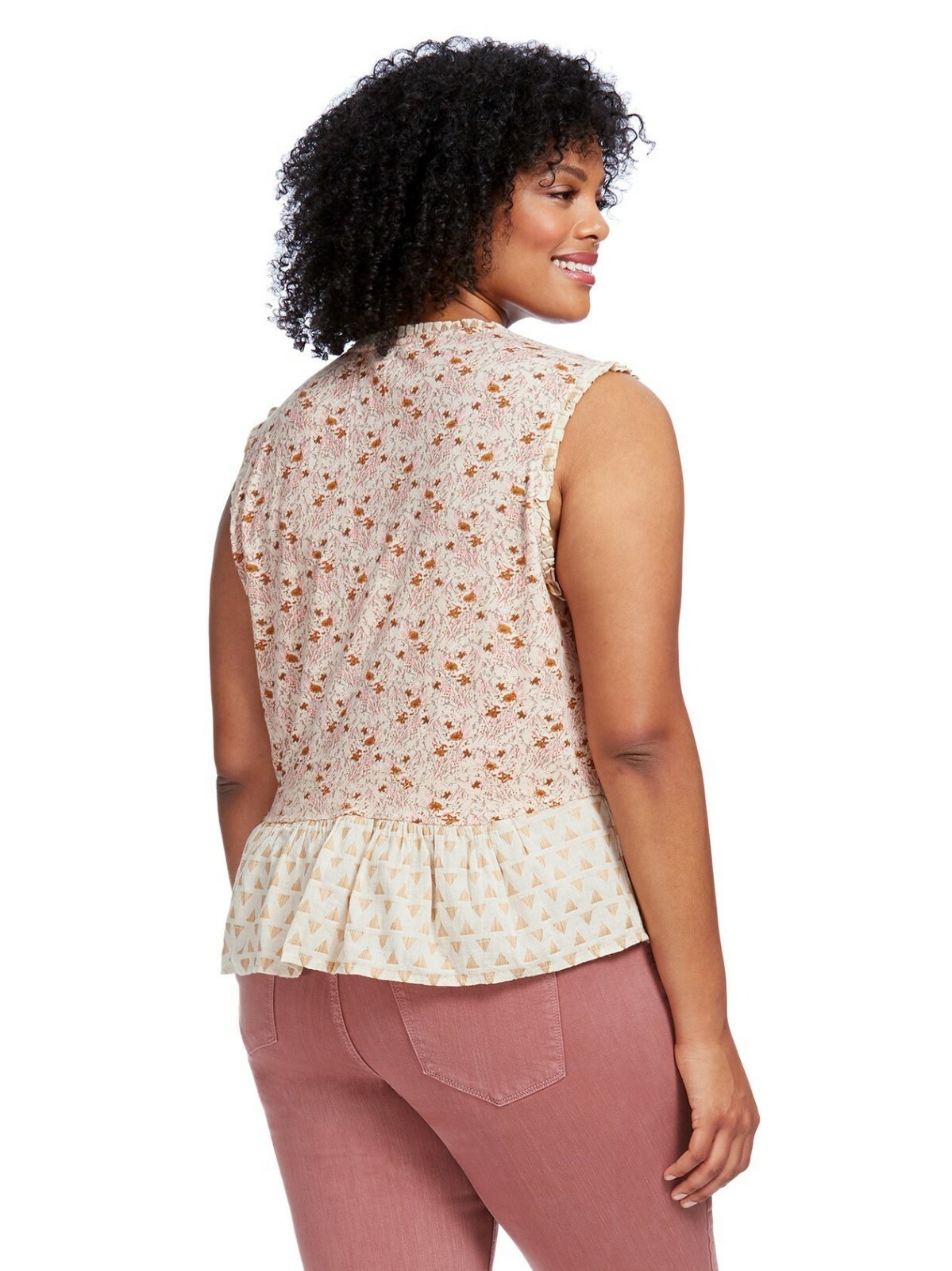 LUCKY BRAND SEXY BOHO CHIC FLORAL MIX PRINT PEPLUM TANK BLOUSE TOP NWT ...