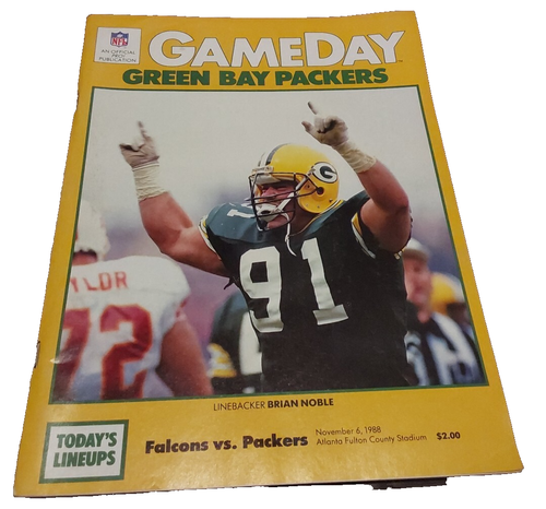 NFL Game day Magazine Nov 6, 1988 Falcons vs. Packers Linebacker Brian ...