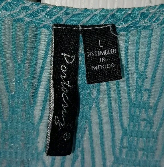 LADIES GREEN & TEALS BEACH COVERUP DEEP V-NECK W/LACE UP TIE LOPS (NO ...